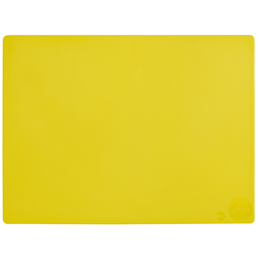 Choice 20" x 15" x 1/2" Yellow Polyethylene Cutting Board