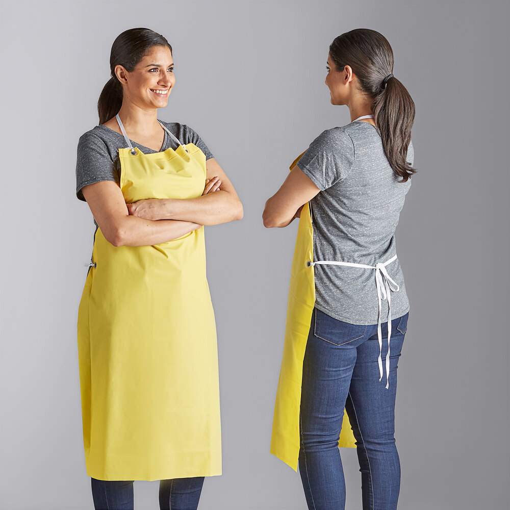Choice Yellow 8 Mil Lightweight Vinyl Dishwasher Apron - 40" x 26"
