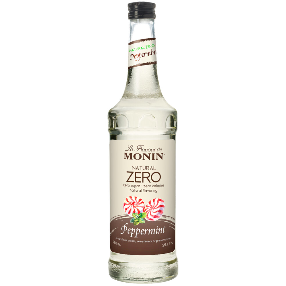 Monin Zero Calorie Natural Peppermint Flavoring Syrup 750 mL