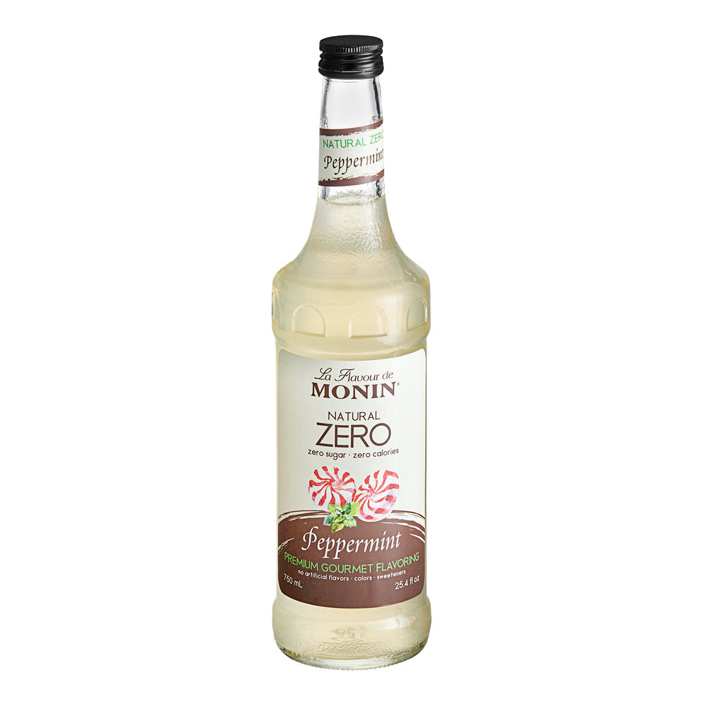 Monin Zero Calorie Natural Peppermint Flavoring Syrup 750 mL