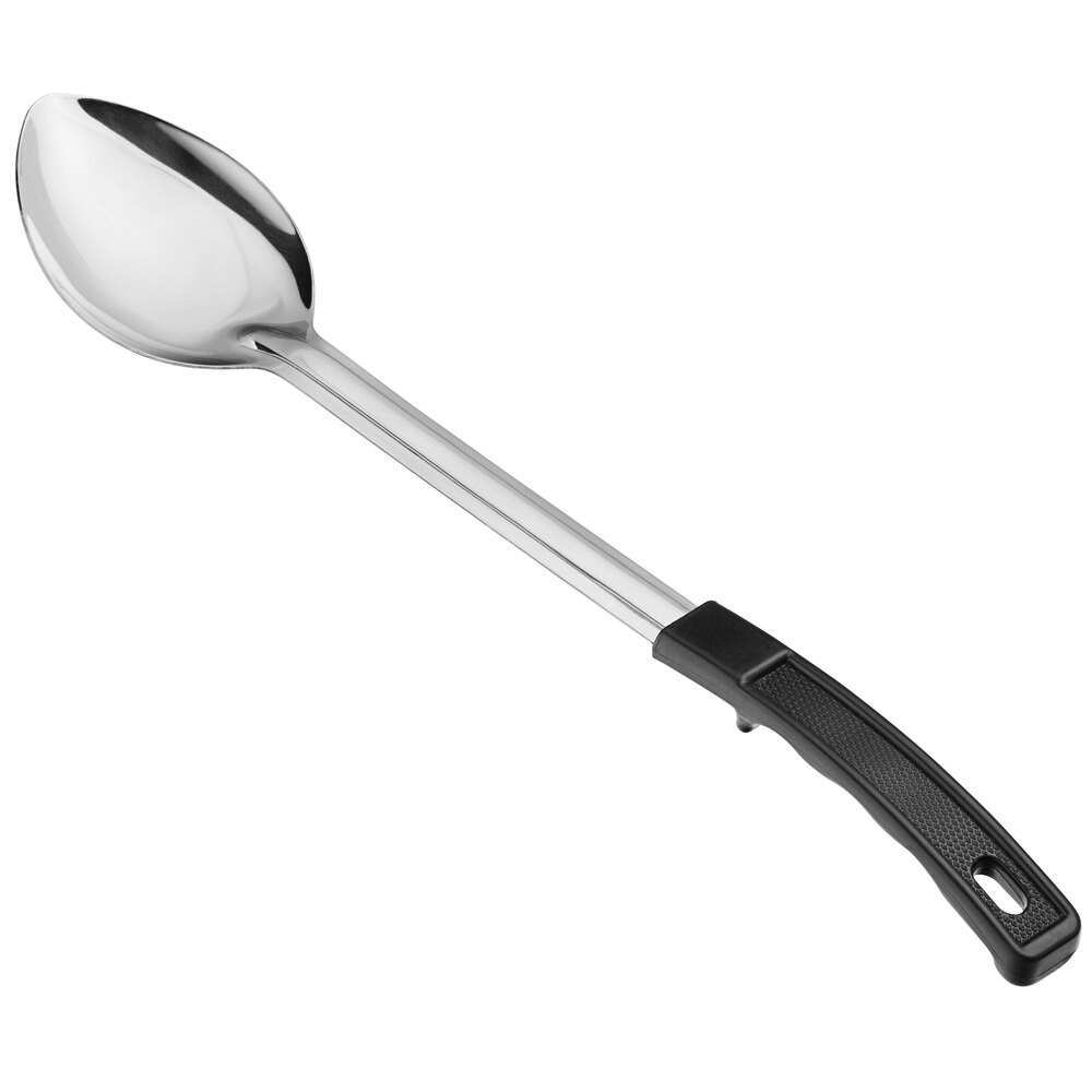 Choice 15" Solid Stainless Steel Basting Spoon with Coated Handle