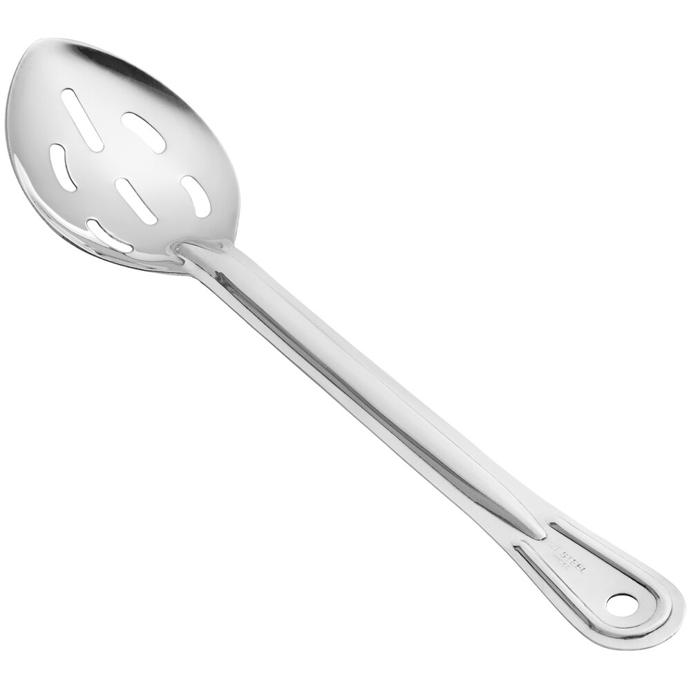 Choice 13" Slotted Stainless Steel Basting Spoon