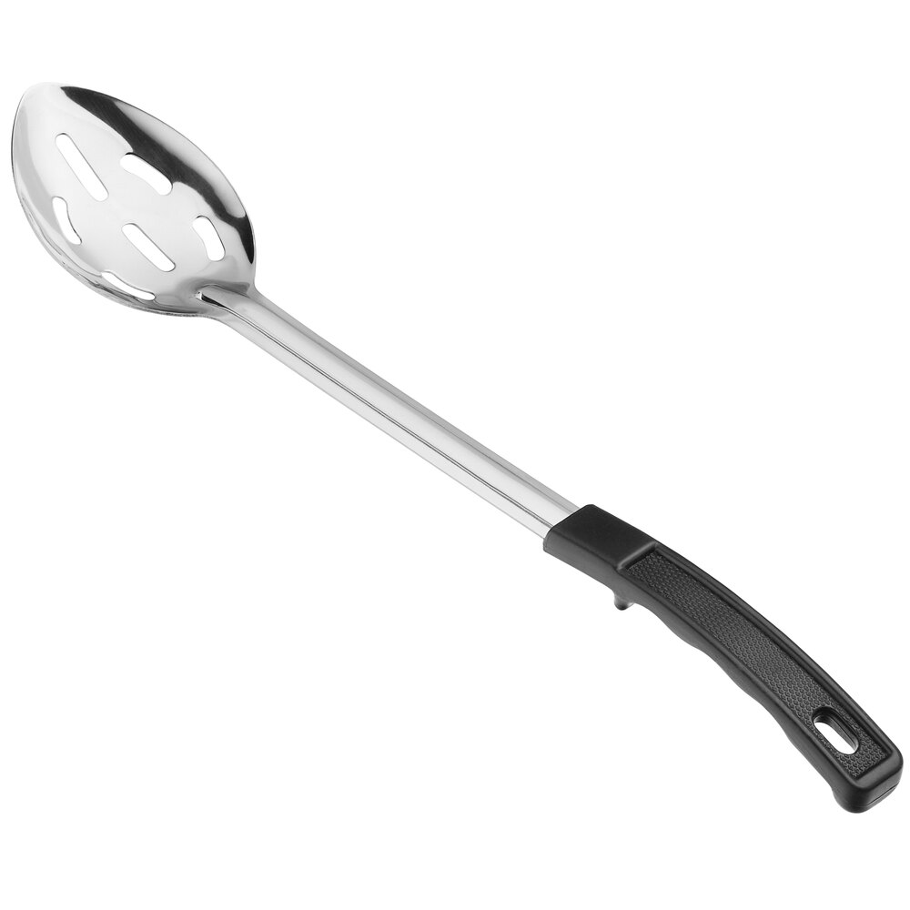 Choice 15" Slotted Stainless Steel Basting Spoon with Coated Handle