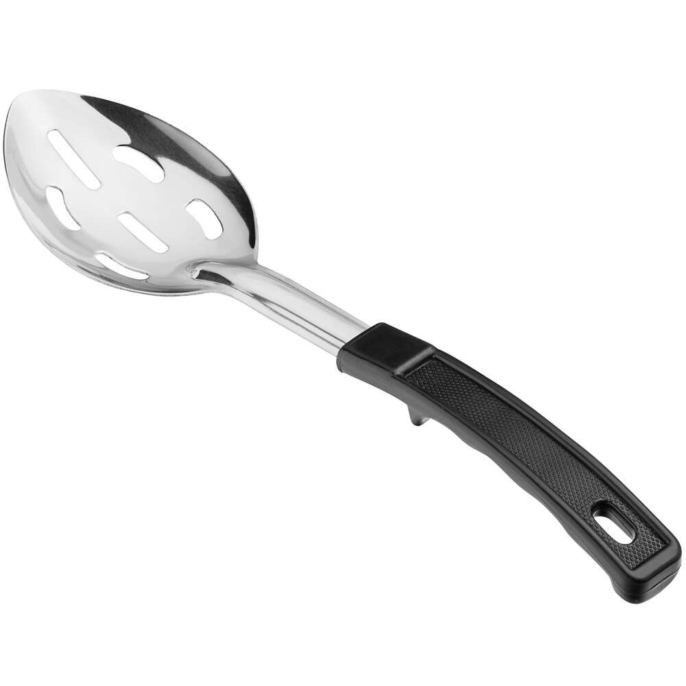 Choice 11" Slotted Stainless Steel Basting Spoon with Coated Handle