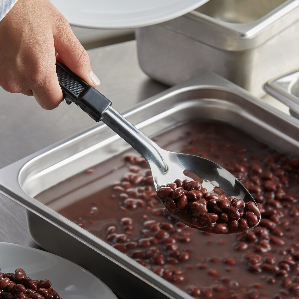 Choice 11" Slotted Stainless Steel Basting Spoon with Coated Handle