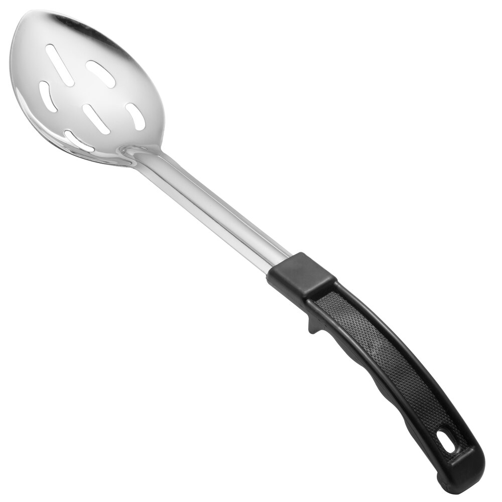 Choice 13" Slotted Stainless Steel Basting Spoon with Coated Handle