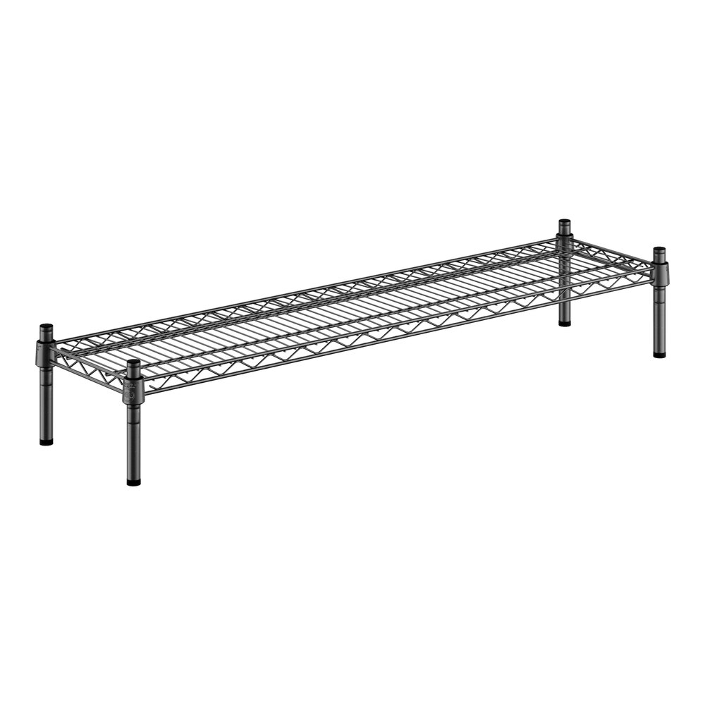 Regency 12" x 48" NSF Black Epoxy 1-Shelf Kit with 8" Posts