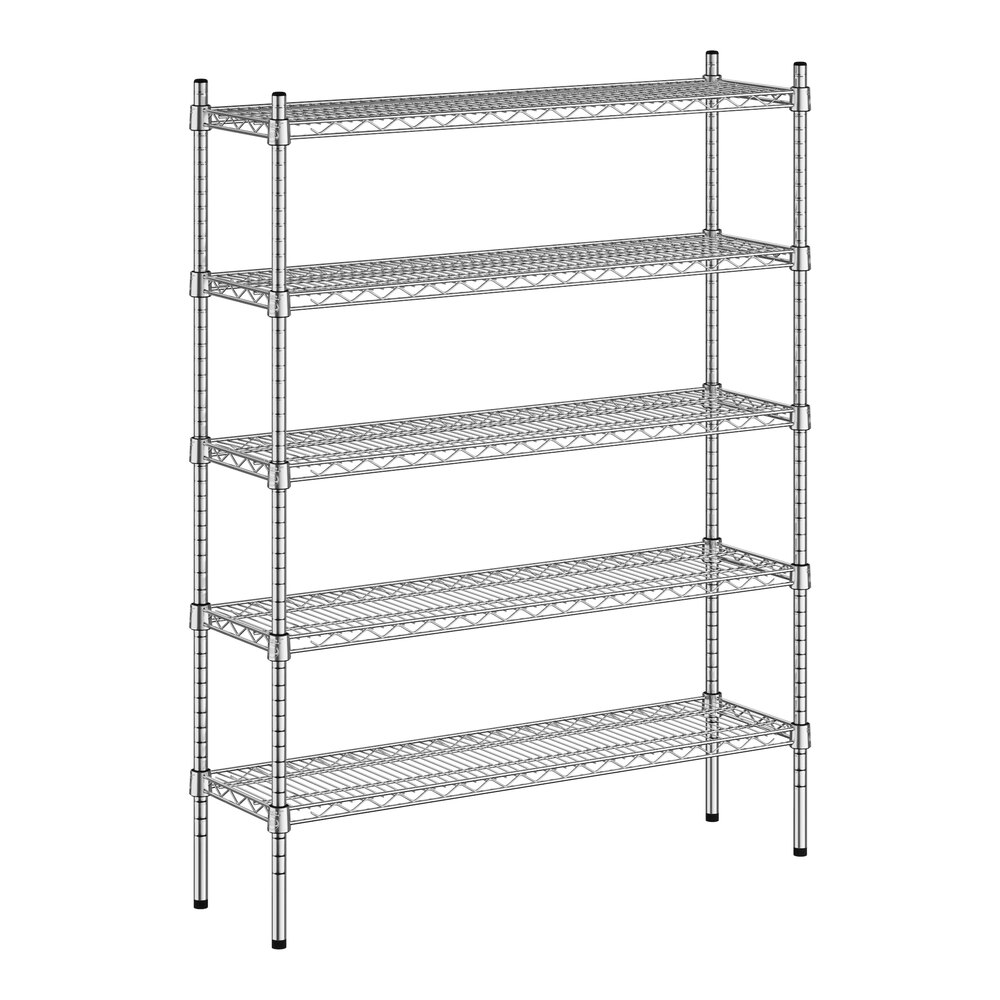 Regency 12" x 42" x 54" NSF Chrome 5-Shelf Kit