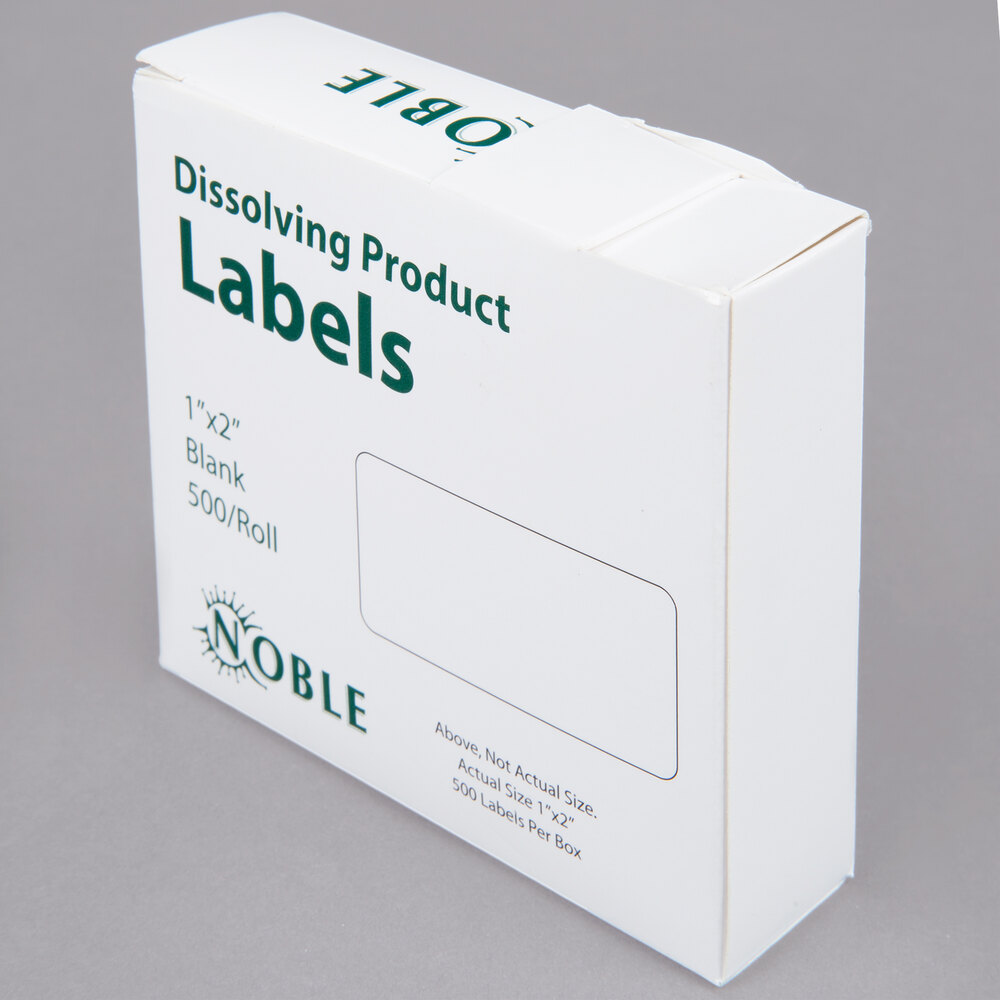 Noble Products 1" x 2" Blank Dissolving Product Label with Dispenser ...