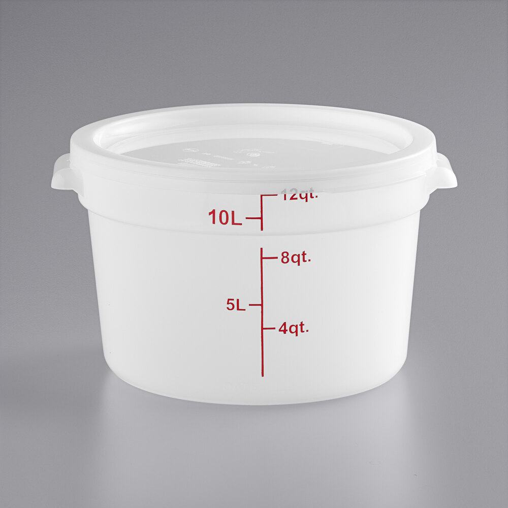 Choice 12 Qt. Translucent Round Polypropylene Food Storage Container ...