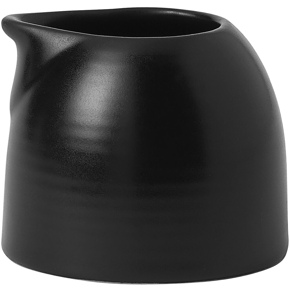 Dudson Evo 2 oz. Matte Jet Black Stoneware Creamer by Arc Cardinal - 36 ...
