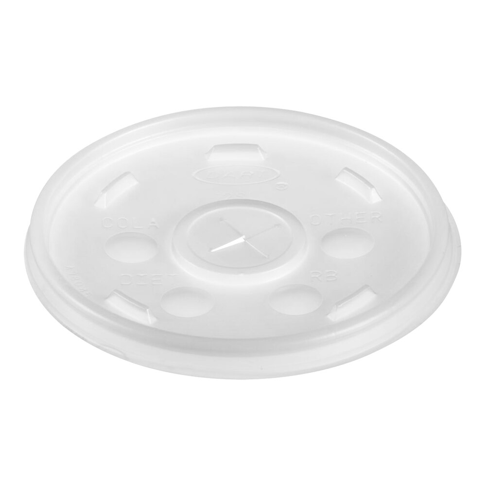 Dart 12SL Translucent Lid with Straw Slot - 100/Pack