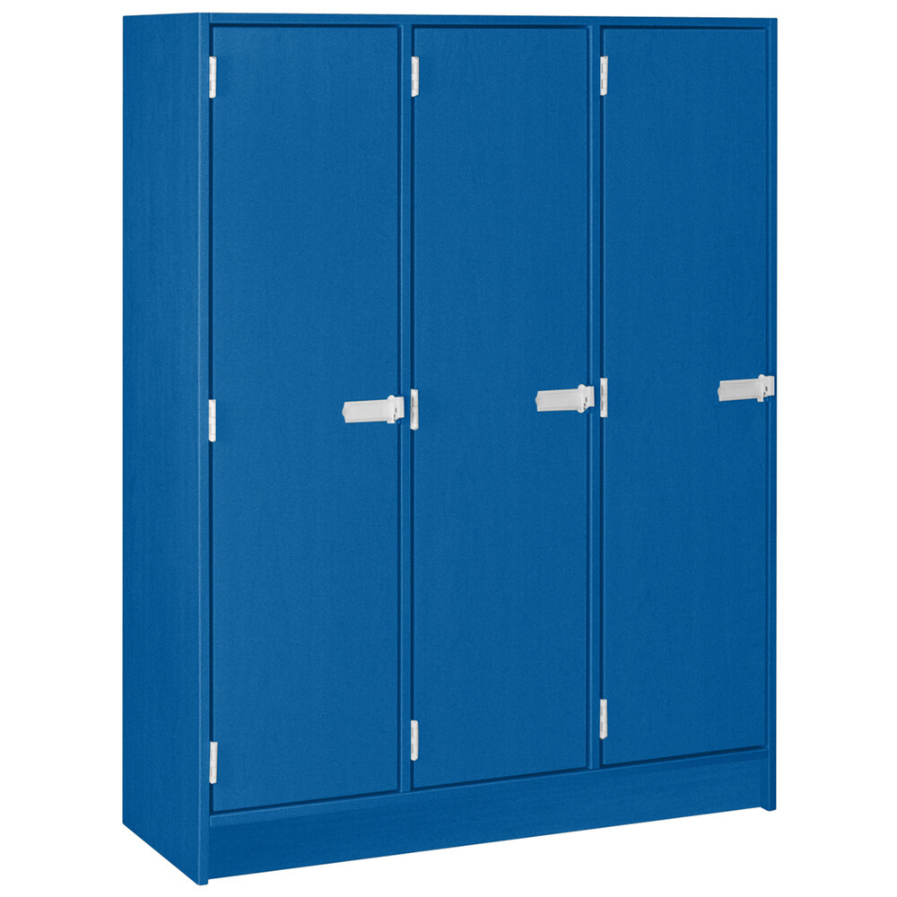 I.D. Systems 45" x 18" x 59" Royal Blue Triple Storage Locker with ...