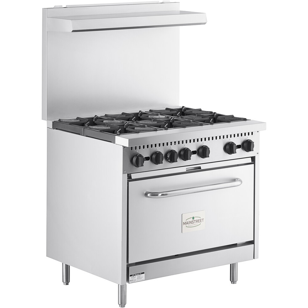 Main Street Equipment E36-L Liquid Propane 6 Burner 36" Range with ...