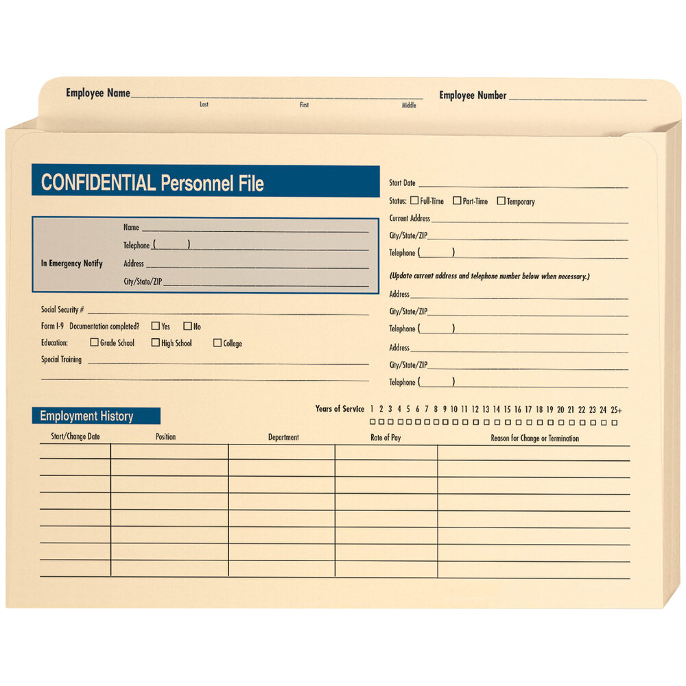 ComplyRight A222 9 1/2" x 12" Expandable Confidential Personnel File ...