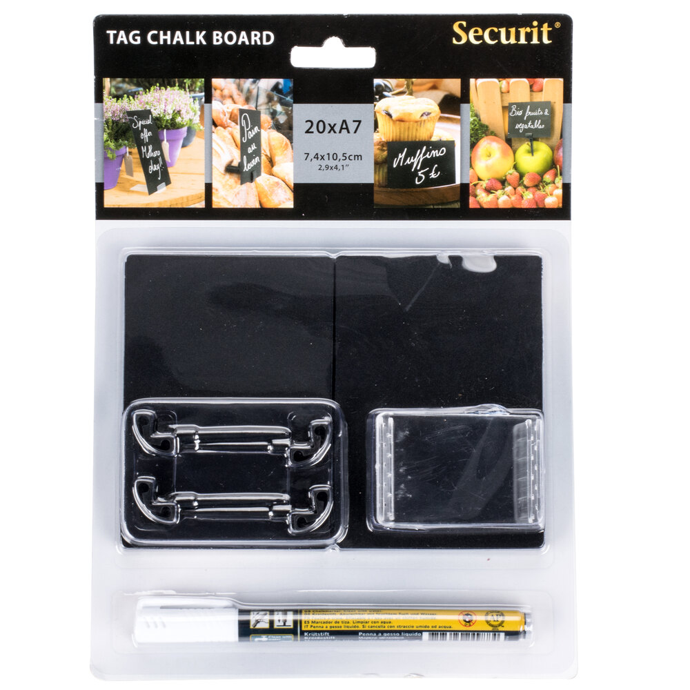 American Metalcraft TAGA7WT 4" x 3" Mini Chalk Cards and Marker Display ...