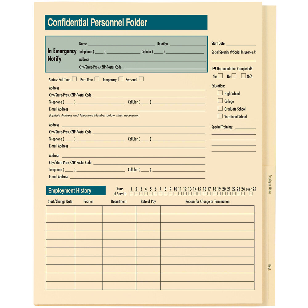 ComplyRight A224 9 1/2" x 11 3/4" Expandable Confidential Personnel ...