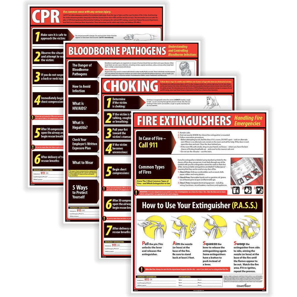 ComplyRight 18" x 24" Lifesaving Poster Set W0316