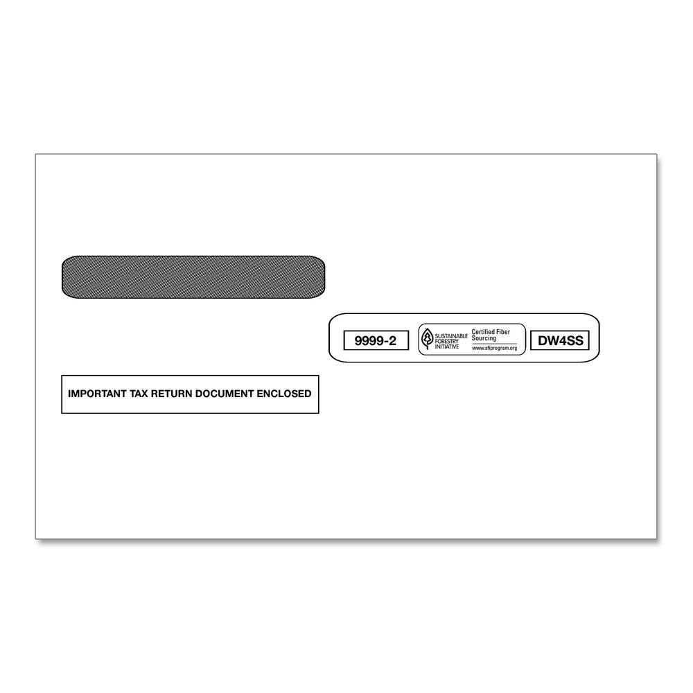 ComplyRight W-2 4-Up Double Window Self-Seal Envelope - 200/Pack