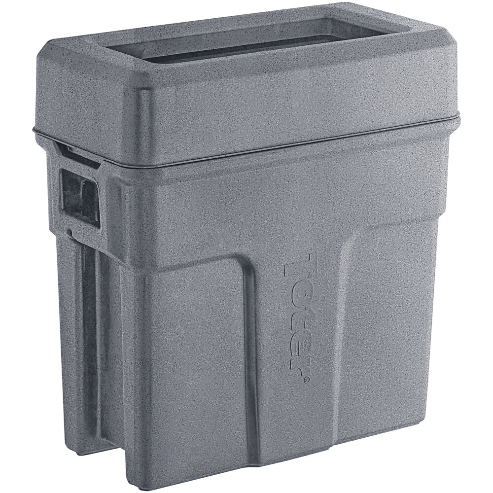 Toter Slimline 16 Gallon Dark Cool Gray Trash Can with Dark Cool Gray ...