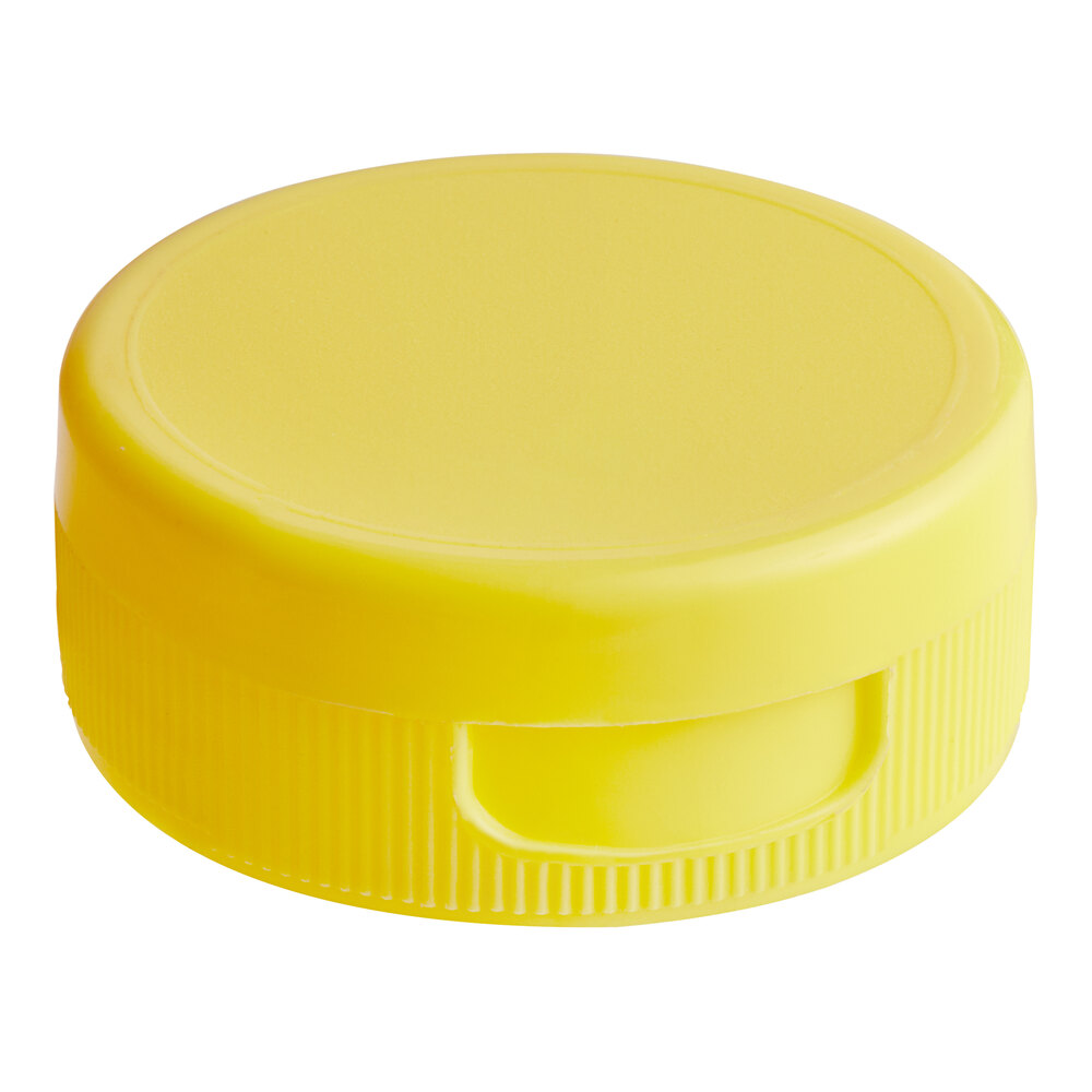 38/400 Yellow Plastic Flip Top Lid with Pressure Sensitive Liner - 2000 ...