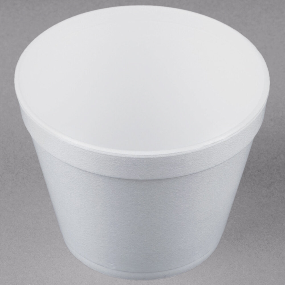 Dart 24MJ48 24 oz. White Foam Food Container - 500/Case