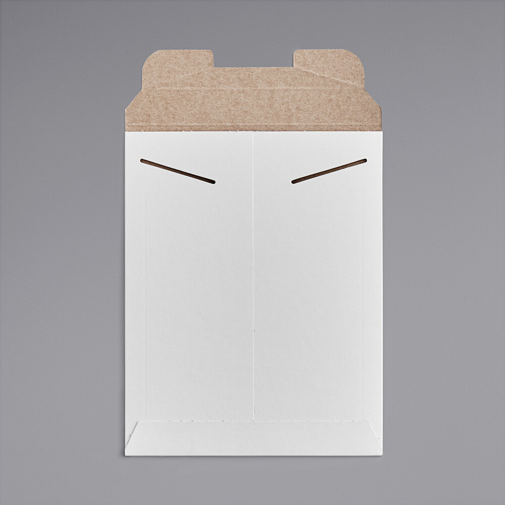 Lavex Stayflats® White Tab-Locking Rigid Mailer #2 - 9" x 11 1/2" - 100 ...