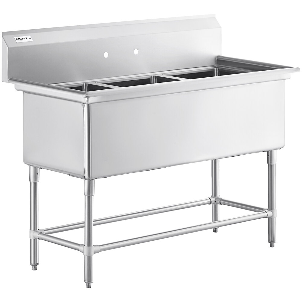 Regency Spec Line 57" Three Compartment Commercial Sink