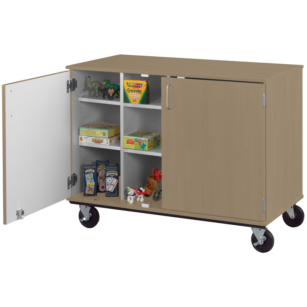 I.D. Systems 36" Tall Pepperdust Mobile Cubbie Storage Cart with ...