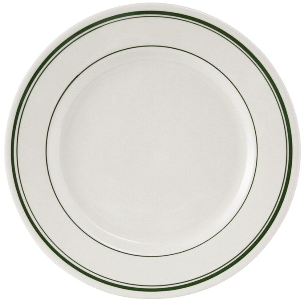 Tuxton TGB-021 Green Bay 12" Eggshell Wide Rim Rolled Edge China Plate ...