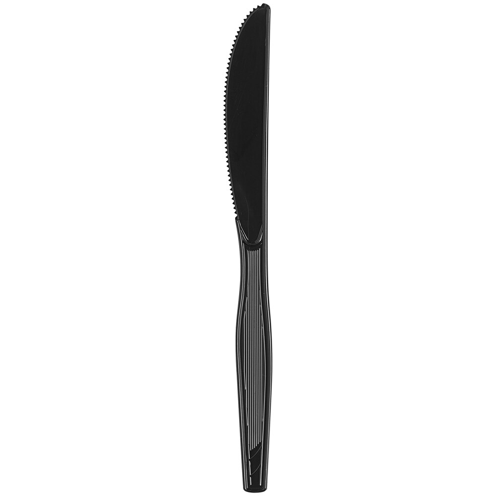Dixie 7 1/2" Black Heavy Weight Polystyrene Knife - 1000/Case
