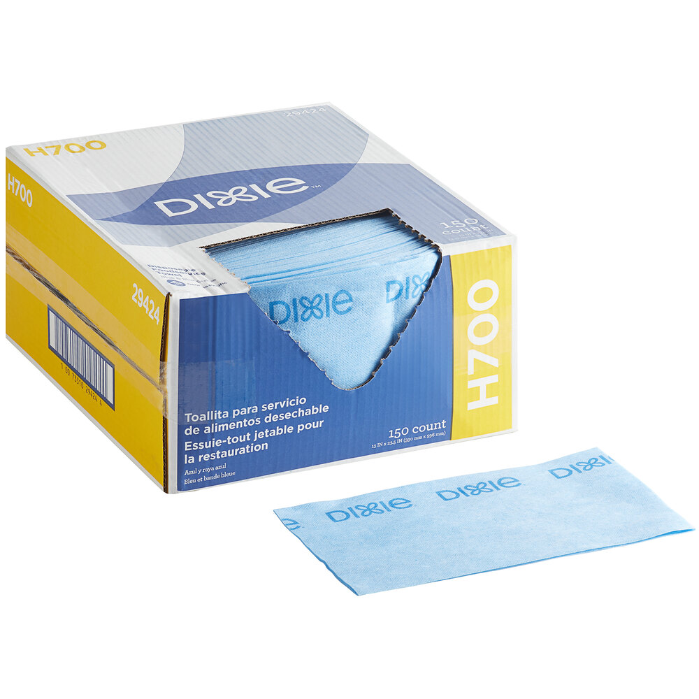 Dixie 13" x 23 1/2" Blue Stripe Disposable Foodservice Towel H700 - 150 ...