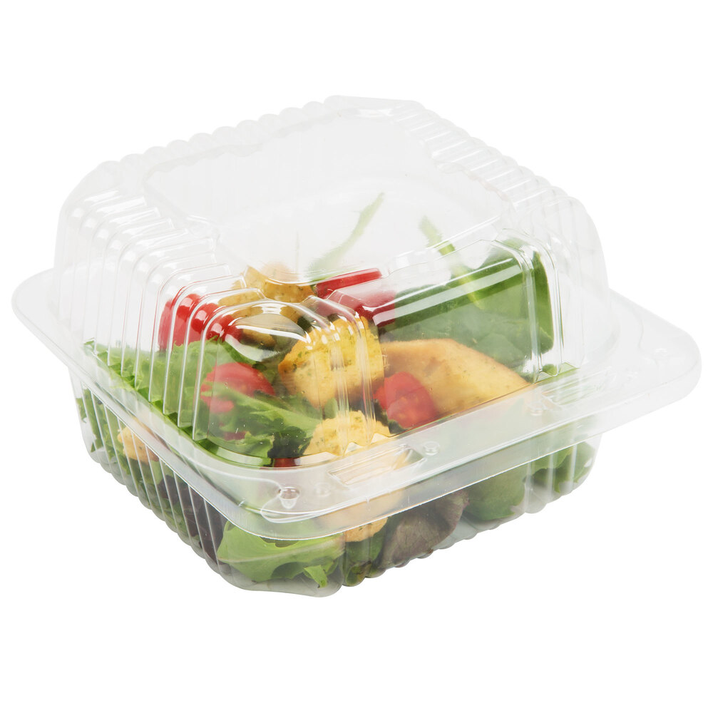 Durable Packaging PXT-11600 5" x 5" x 3 1/4" Deep Clear Hinged Lid ...
