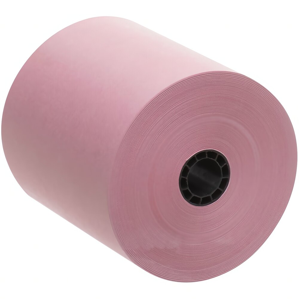 PointPlus 3" x 165' Pink 1 Ply Bond Cash Register POS Paper Roll - 50/Case