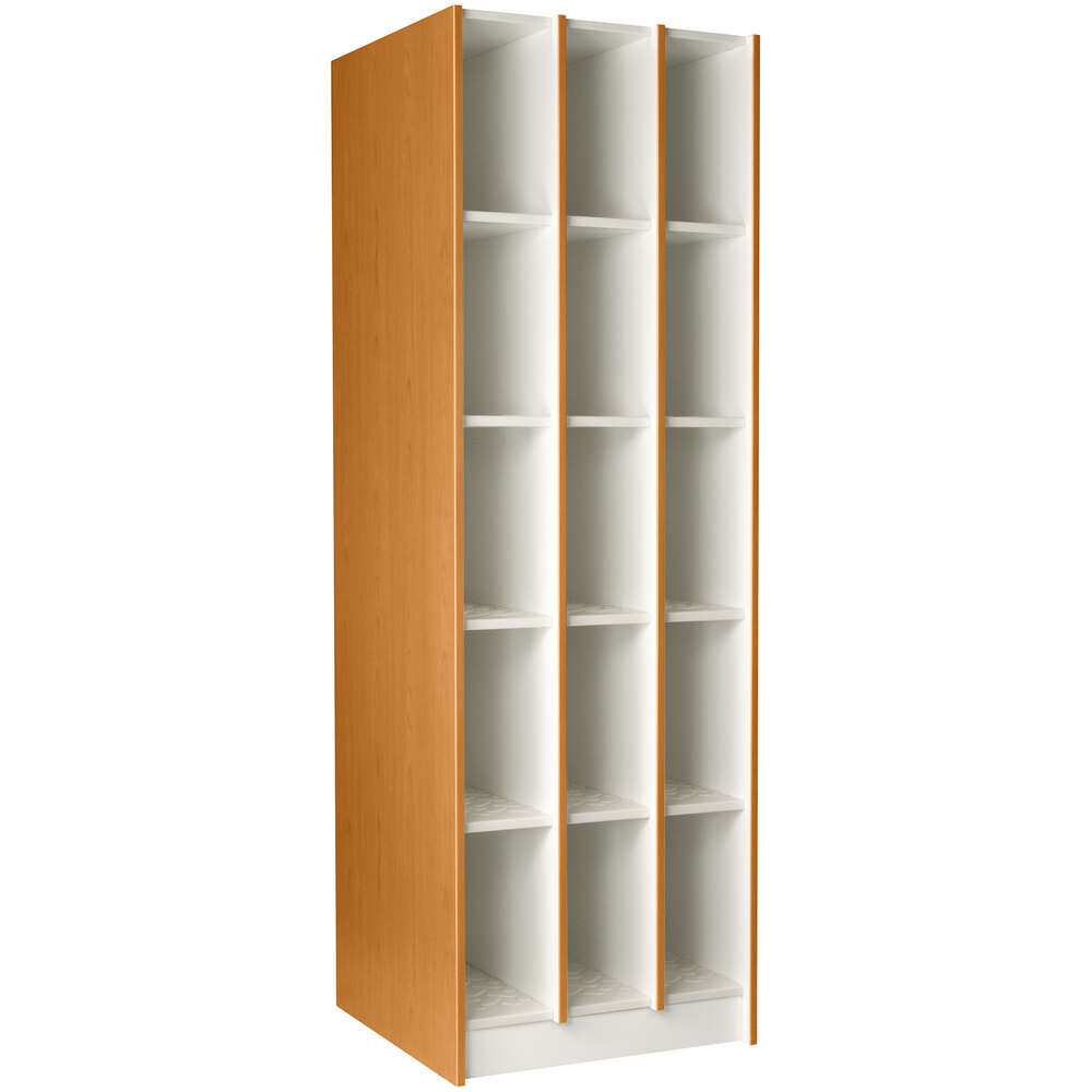 I.D. Systems 27" x 29" x 84" Light Oak 15 Compartment Instrument ...