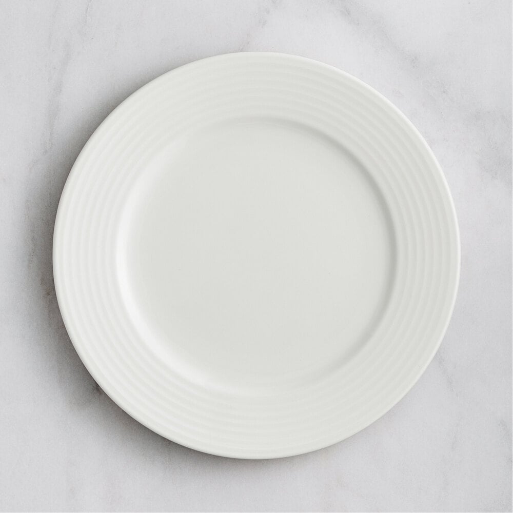 RAK Porcelain Rondo 10 5/8" Ivory Embossed Wide Rim Porcelain Plate ...