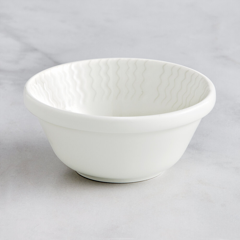 RAK Porcelain Leon 8.5 oz. Ivory Embossed Porcelain Stackable Bowl - 12 ...