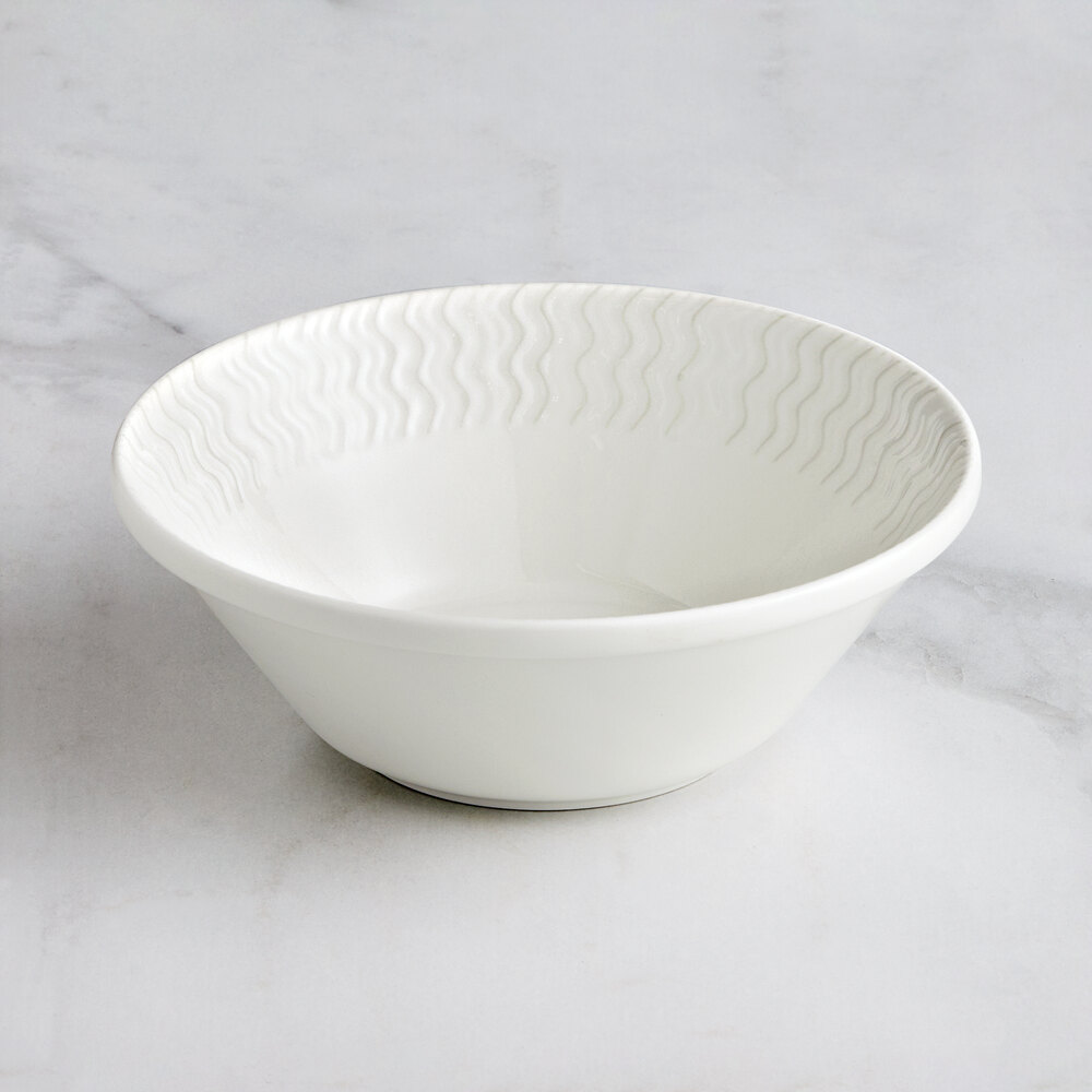 RAK Porcelain Leon 39.9 oz. Ivory Embossed Porcelain Stackable Bowl ...
