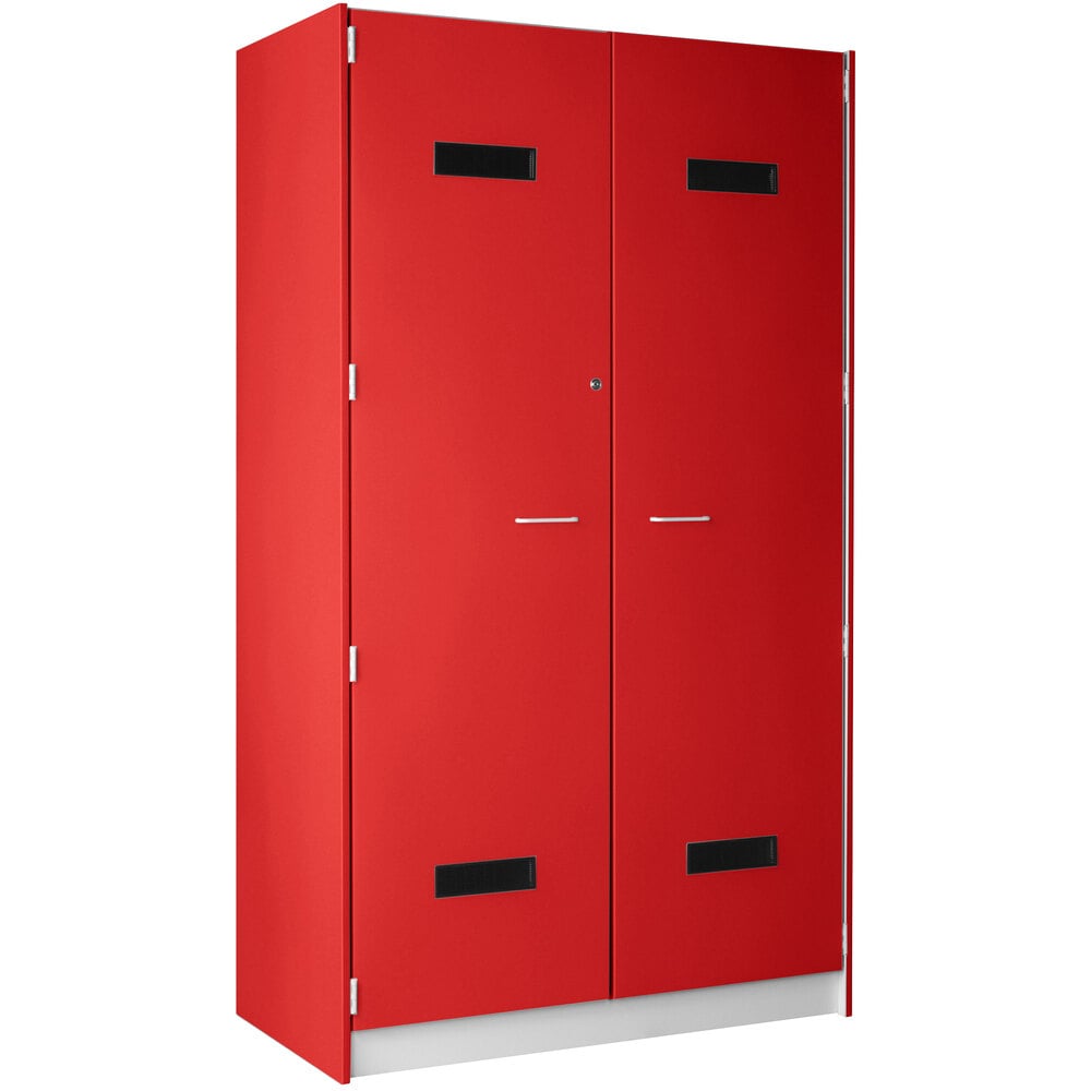 I.D. Systems 48" x 24" x 84" Tulip Red 2 Door Uniform Storage Locker ...