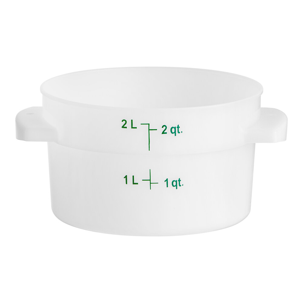 Vigor 2 Qt. White Round Polyethylene Food Storage Container