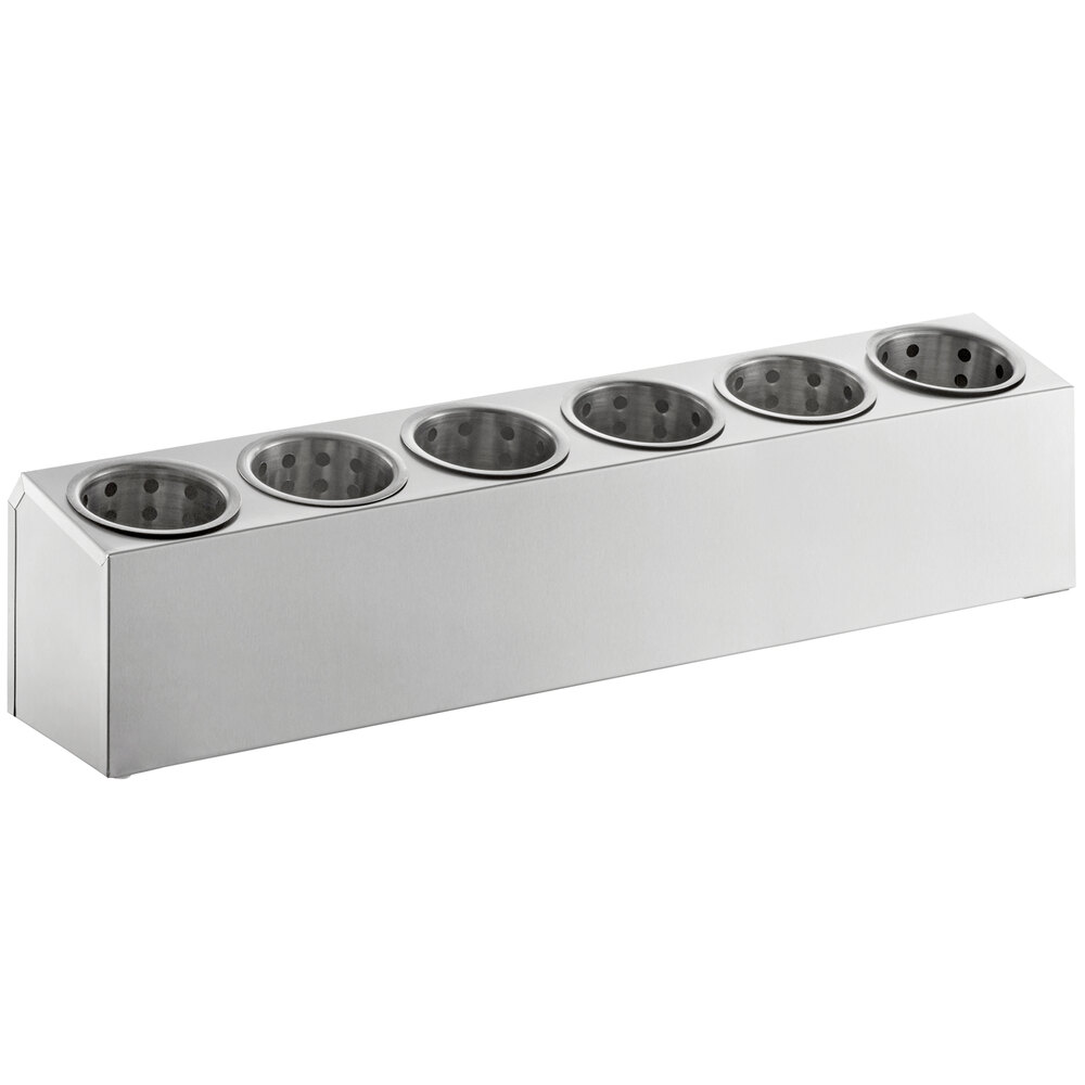 Choice Six Hole Single Row Stainless Steel Flatware Organizer with ...