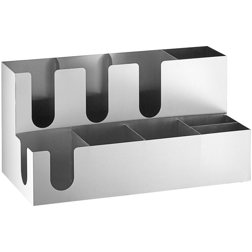 ServSense 9-Section Stainless Steel Countertop / Wall-Mount Cup / Lid ...