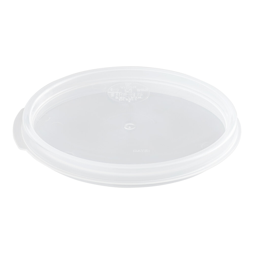 Vigor 2 and 4 Qt. Translucent Round Polypropylene Food Storage ...
