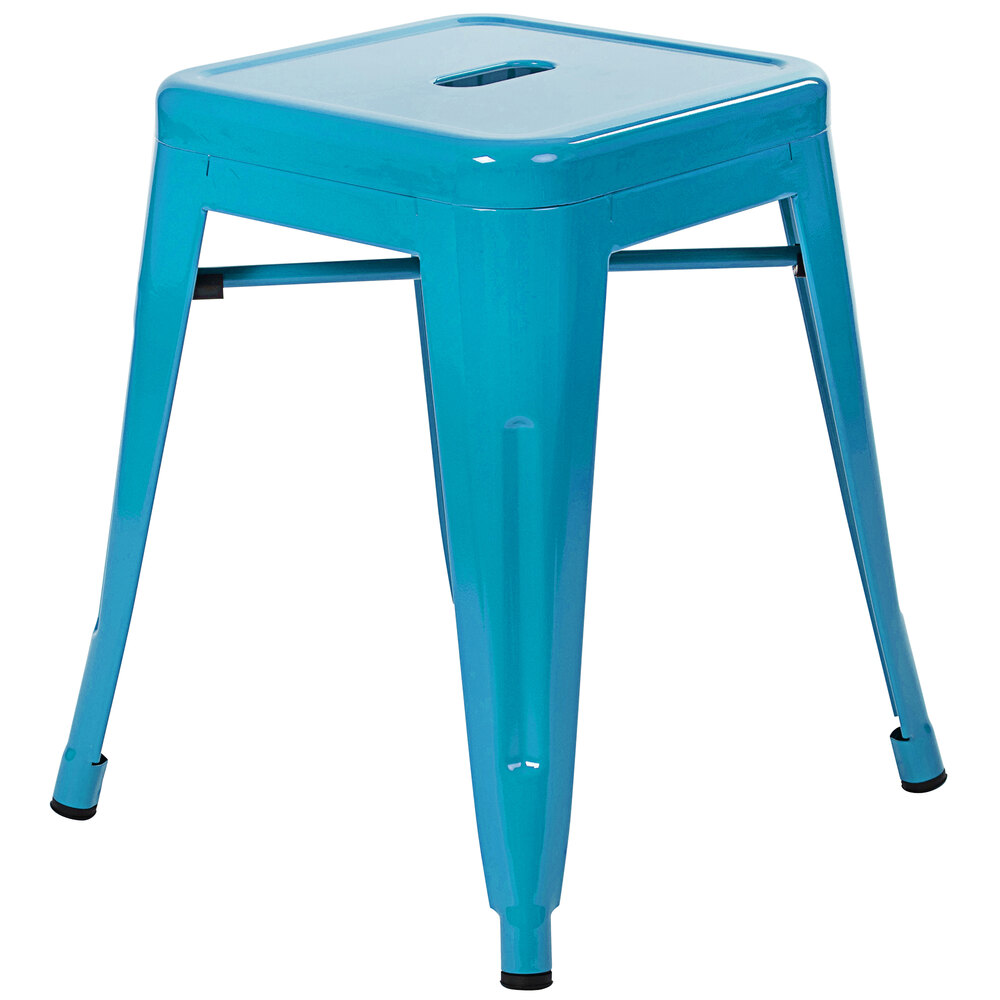 Flash Furniture ET-BT3503-18-TL-GG 18" Teal Stackable Metal Indoor ...