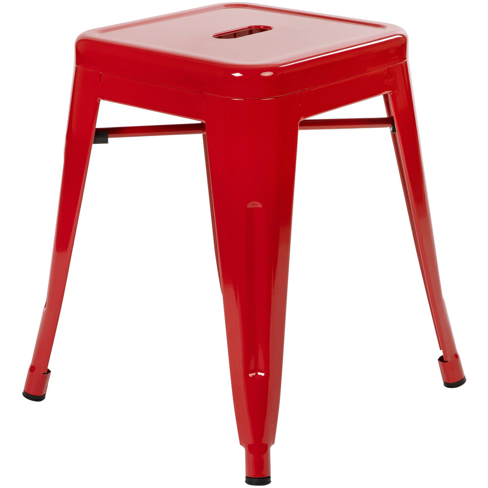 Flash Furniture ET-BT3503-18-RED-GG 18" Red Stackable Metal Indoor ...