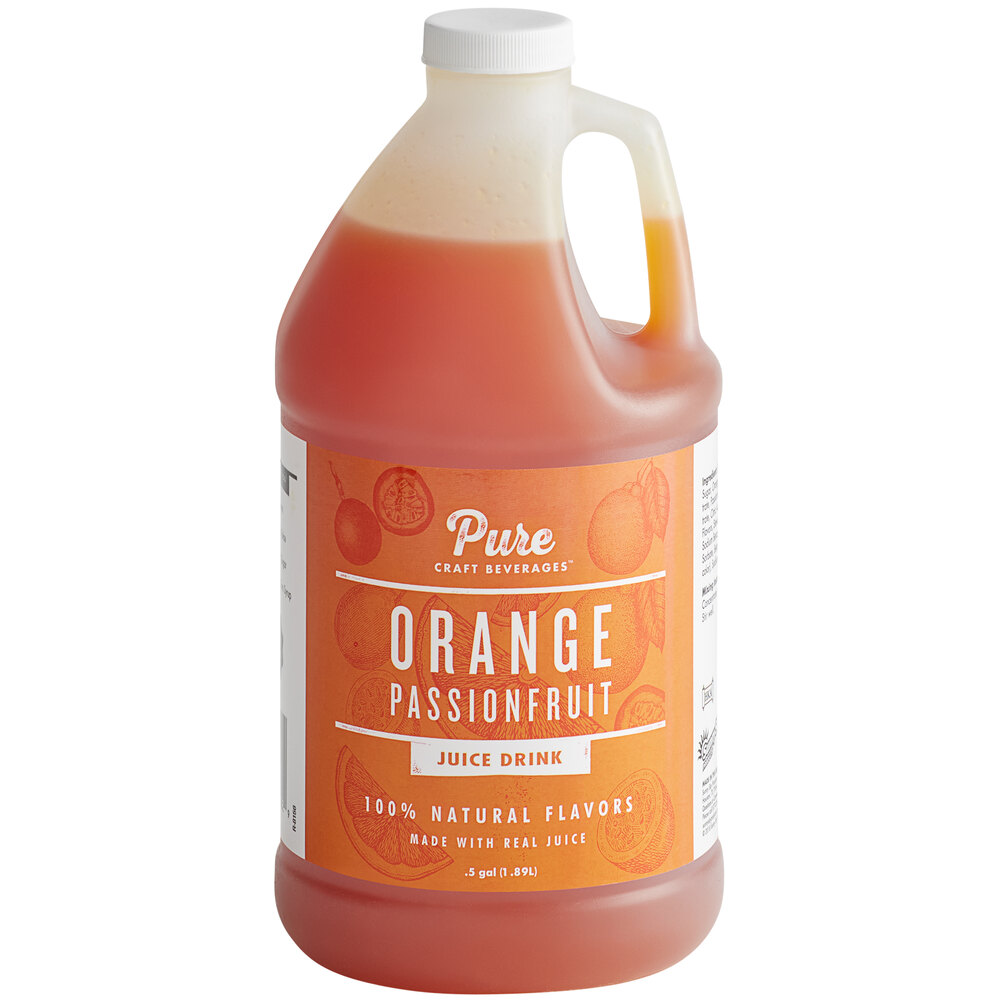 Pure Craft Beverages Orange Passionfruit 5:1 Beverage Concentrate 1/2 ...