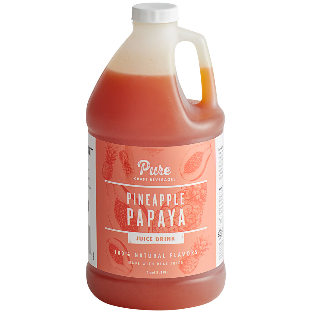 Pure Craft Beverages Pineapple Papaya 5:1 Beverage Concentrate 1/2 Gallon