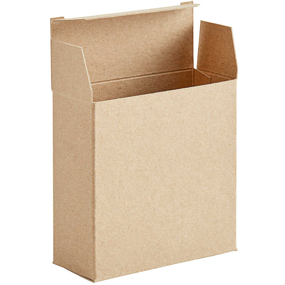 Lavex 4" x 1 1/16" x 4" Kraft Reverse Tuck Carton - 500/Case