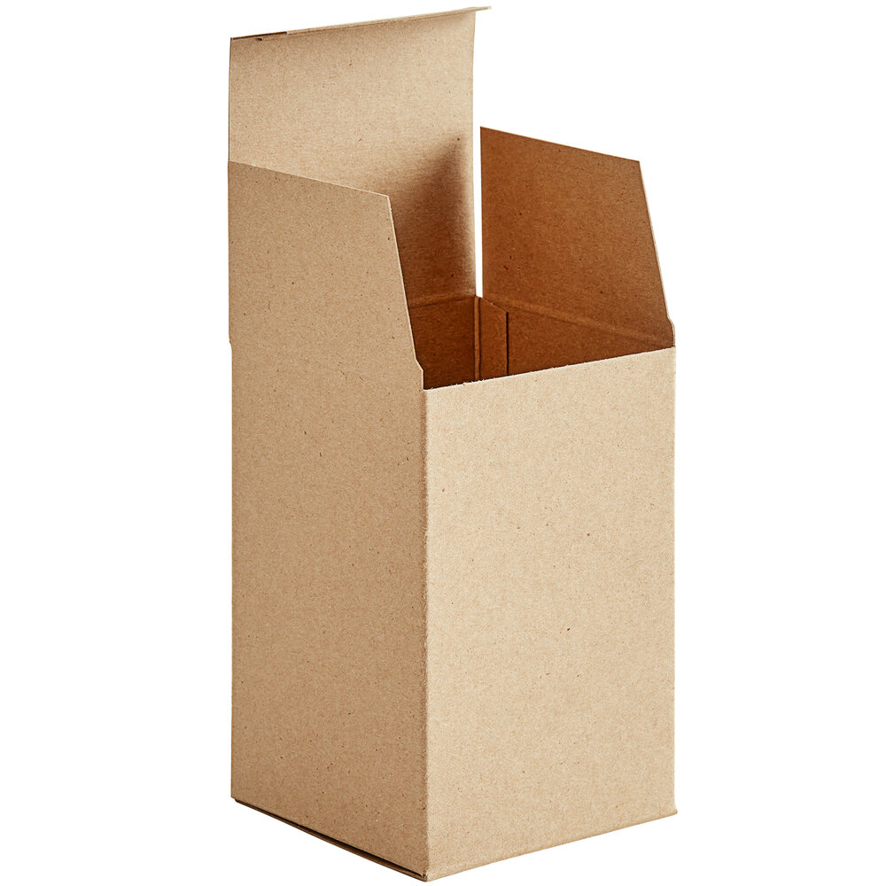 Lavex 4" x 4" x 8" Kraft Heavy-Duty Reverse Tuck Carton - 250/Case