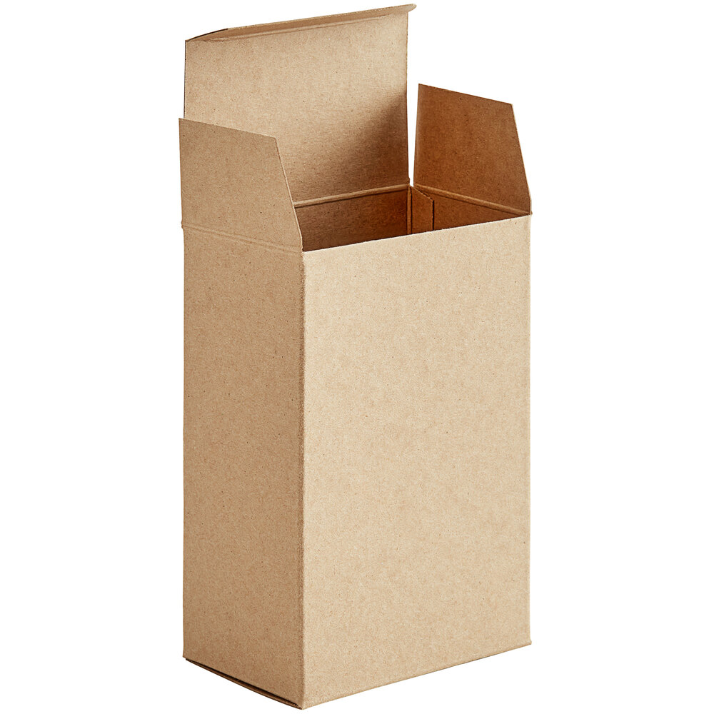 Lavex 6" x 4" x 4" Kraft Heavy-Duty Reverse Tuck Carton - 250/Case
